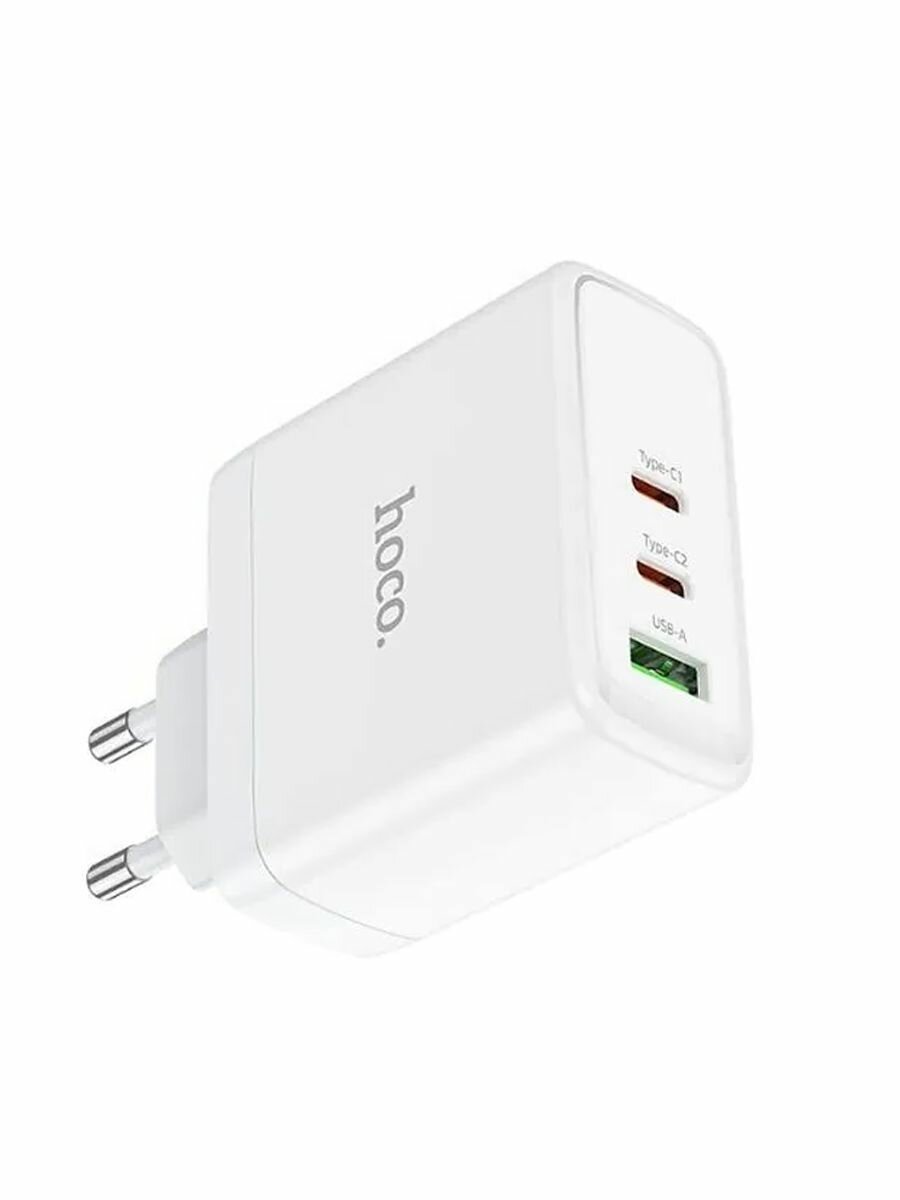 Зарядное устройство два выхода Type-C 65W, один USB