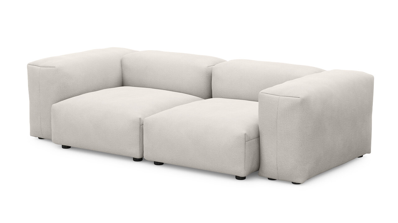 Диван Фиджи двухсекционный (малый) Vivaldi 01 NOW 231x116x62 см, белый Велюр, нераскладной Фиеста