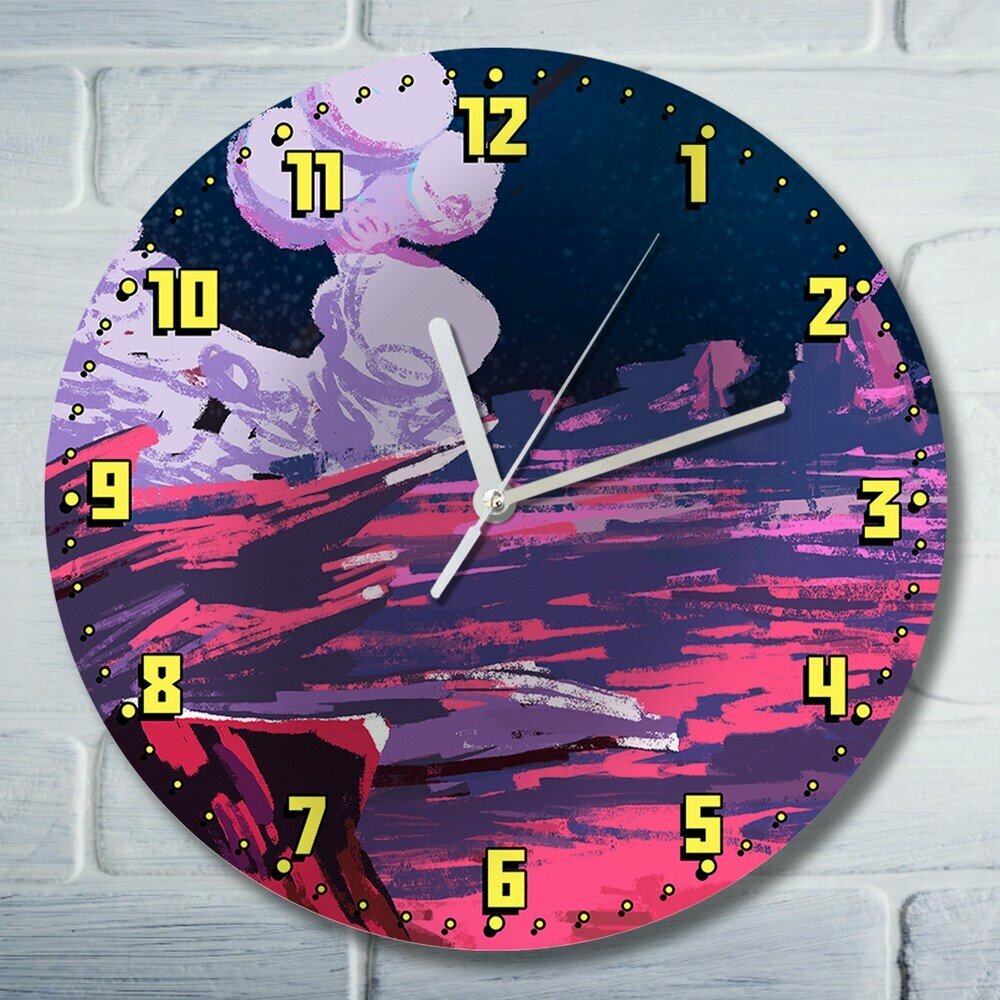 Настенные часы УФ "Облака небо (ночь, Луна, Звезды, милота, Подарок для мамы, бабушки сестры, подруге) - 9111png"