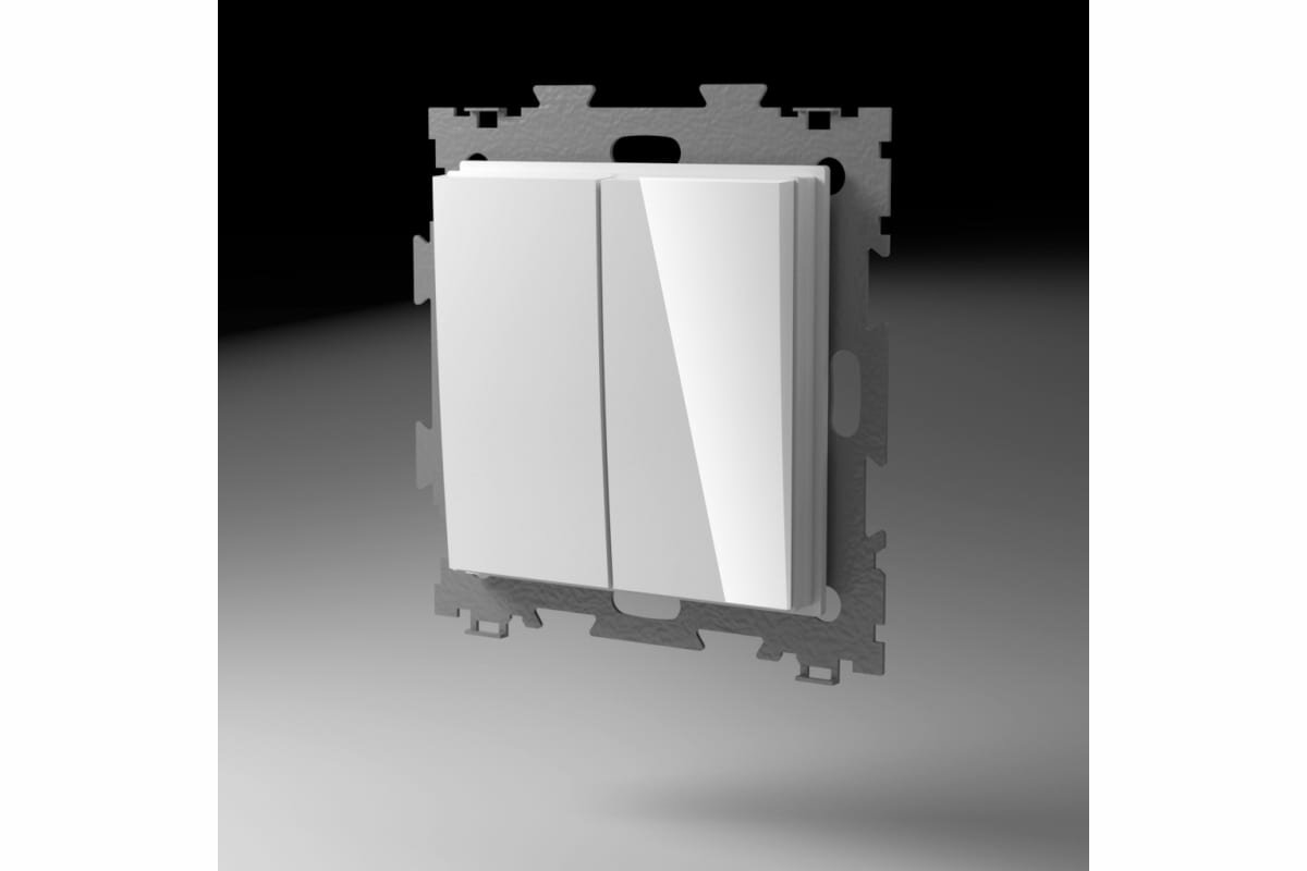 CGSS Двухклавишный выключатель Эстетика Белый GL-W102-WCG для настенного монтажа