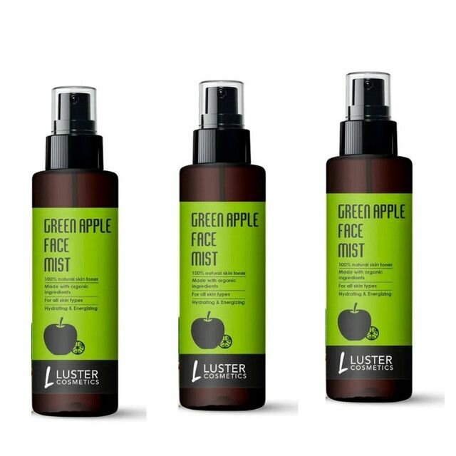 LUSTER Увлажняющий мист-тонер для лица, с экстрактом зелёного яблока, "Green Apple Face Mist Skin Toner", 115 мл, 3 шт.