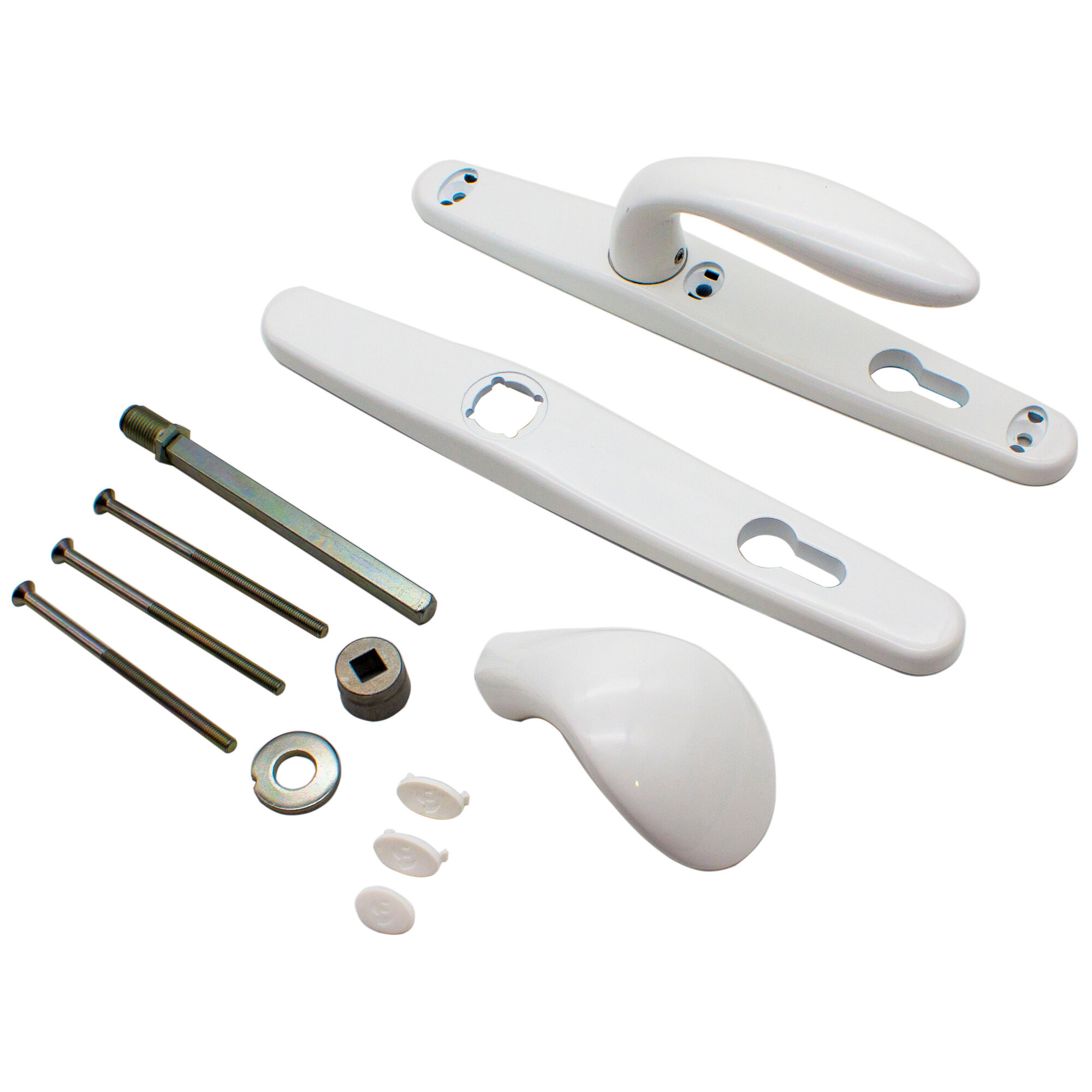 Ручка для калитки, ручка для калитки нажимная-ухват на планке, белая