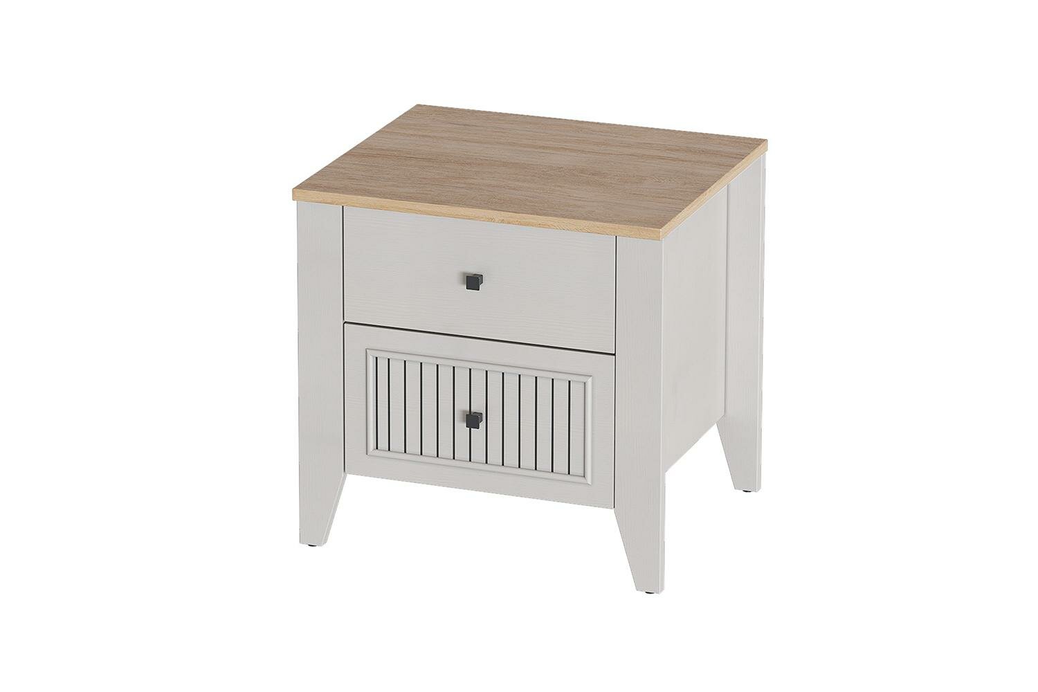 Тумба с 2 ящиками Hoff Валенсия, напольная, 51,2х49,8х41,6, ЛДСП, цвет персидский жемчуг, дуб светлый натуральный