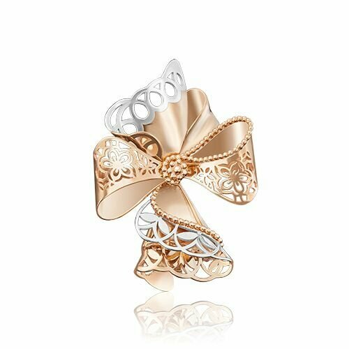 Брошь, красное золото, 585 проба, родирование