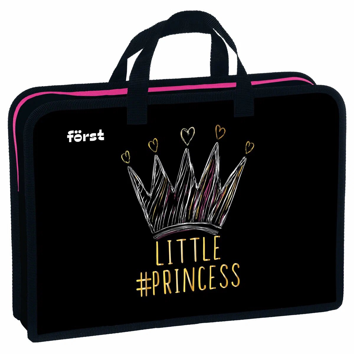 Папка с ручками 1 отделение, А4 Först "Lovely", 340*245*75мм, пластик, на молнии