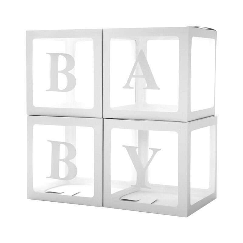 Набор коробок для шаров Baby, Белый, 30*30*30 см, 4 шт. в упак.