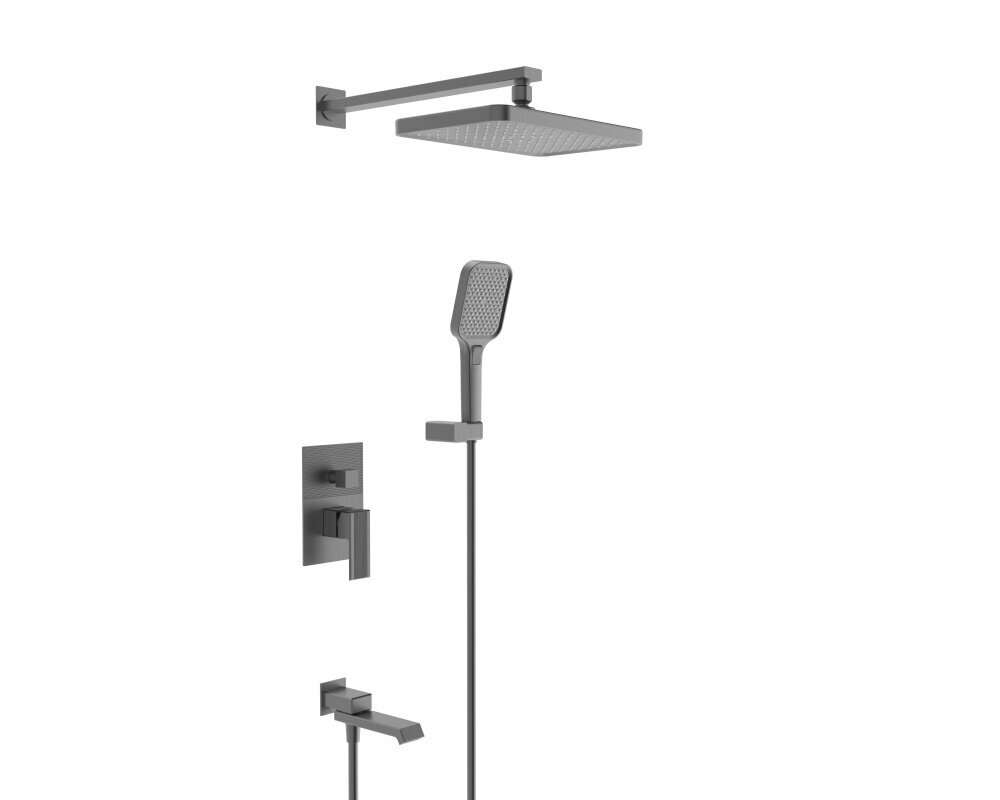 Душевая система скрытого монтажа с тропическим душем Vieir V443563-G графит