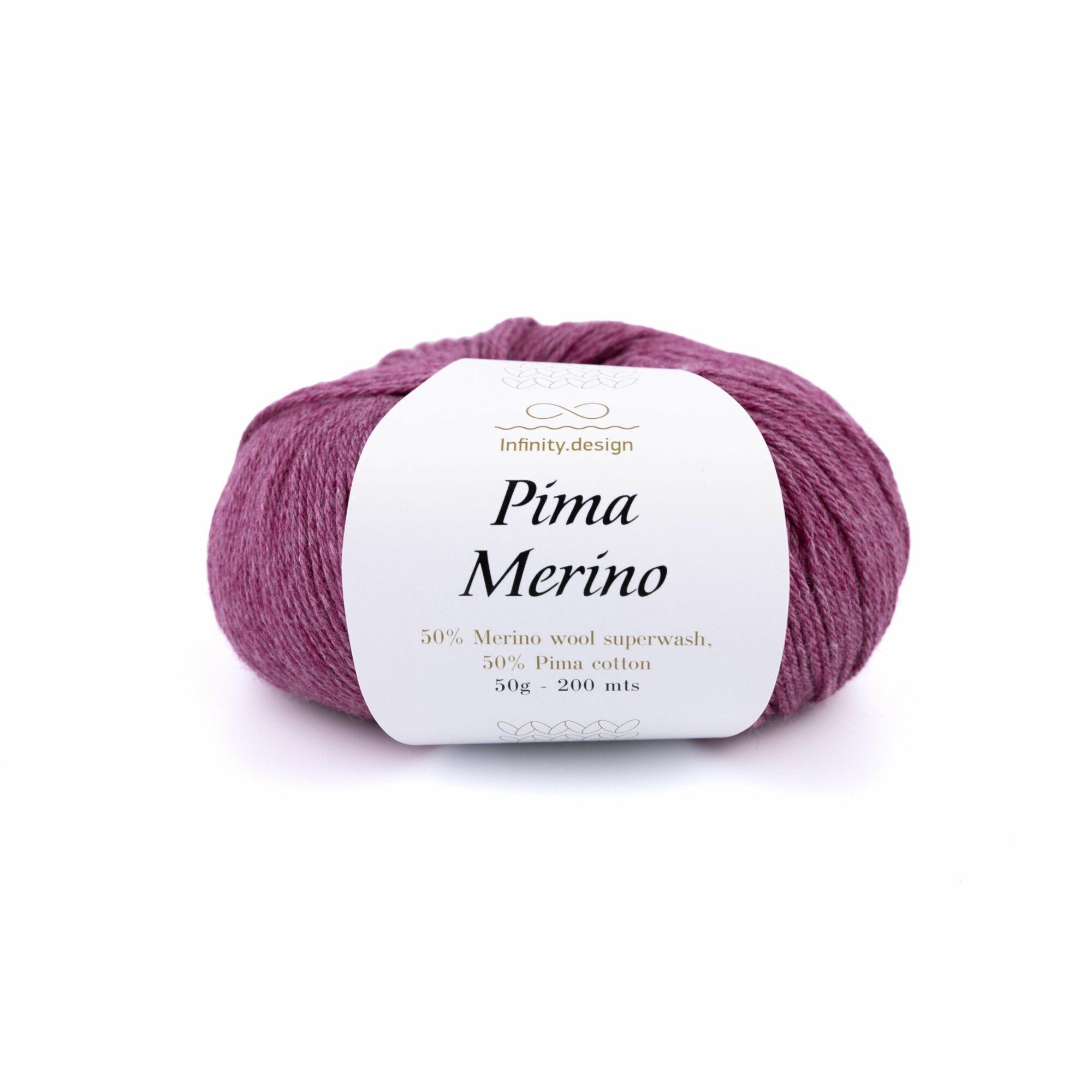 Пряжа INFINITY Pima Merino (4545 RHODODENDRON) (2 мотка), 50% мериносовая шерсть, superwash, 50% pima хлопок, 50г, 200м