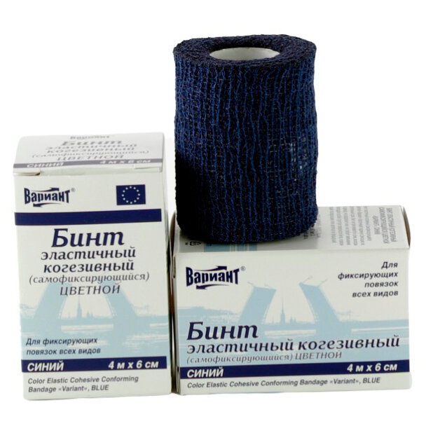 Бинт 6 см. * 4 м. самофиксирующий синий (Вариант)