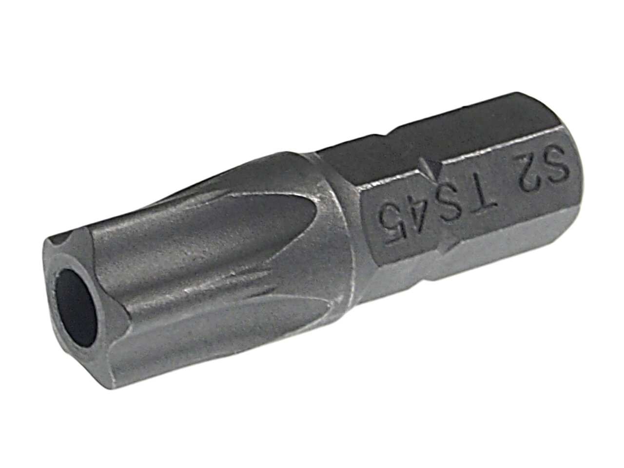 Бита TORX TS45Hх25мм 1/4 5-ти гранная с отверстием JTC-1192545