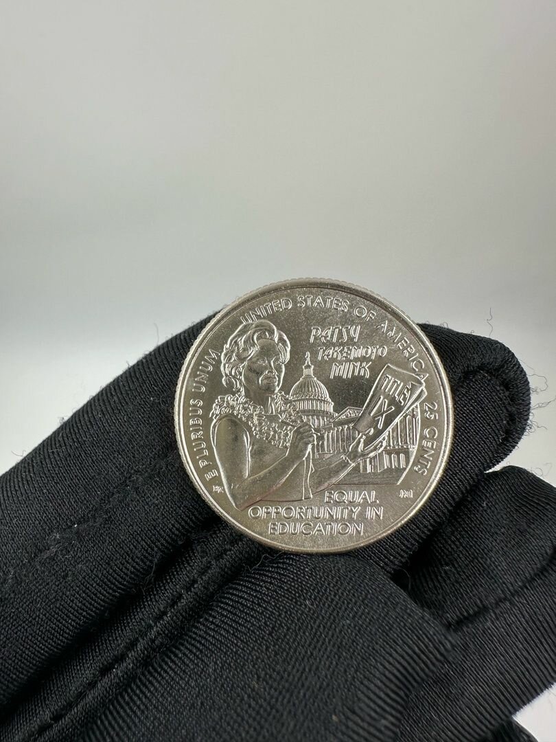 Монета 25 центов 2024 год США "Пэтси Такемото" Выдающиеся Женщины Америки UNC двор D