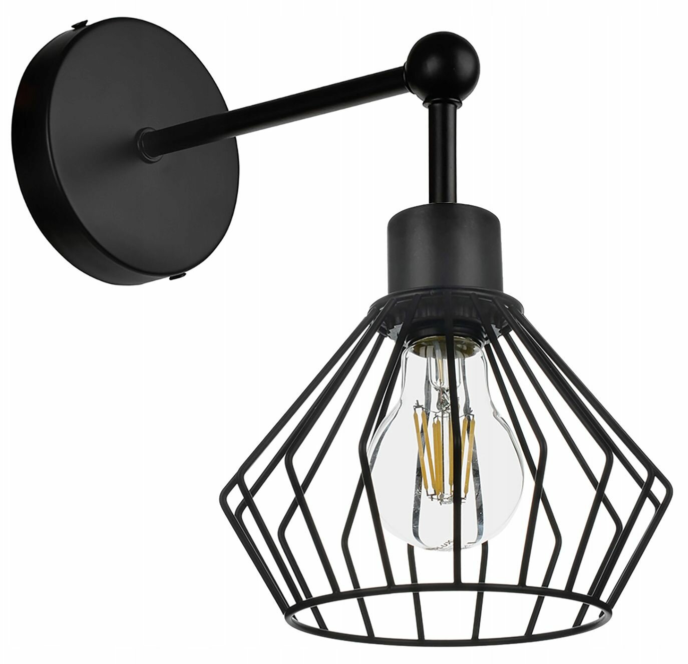 Бра De Fran B-1145 BK Е27 220В 1*60Вт, черный металл, серия керо