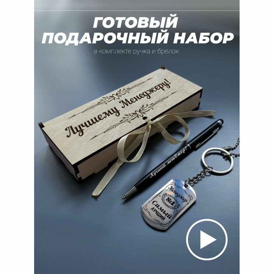 Подарочный набор брелок для ключей и ручка. Лучшему управленцу