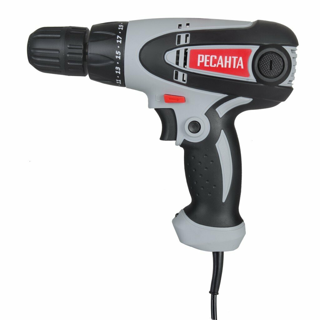 Дрель-шуруповёрт Ресанта сетевая, быстрозажимной патрон, 10 мм, 550 Вт, реверс, 1 скорость