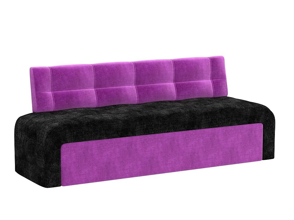 Кухонный диван Прага Фиолетово-Черный Микровельвет, дельфин, 200х62х83 см