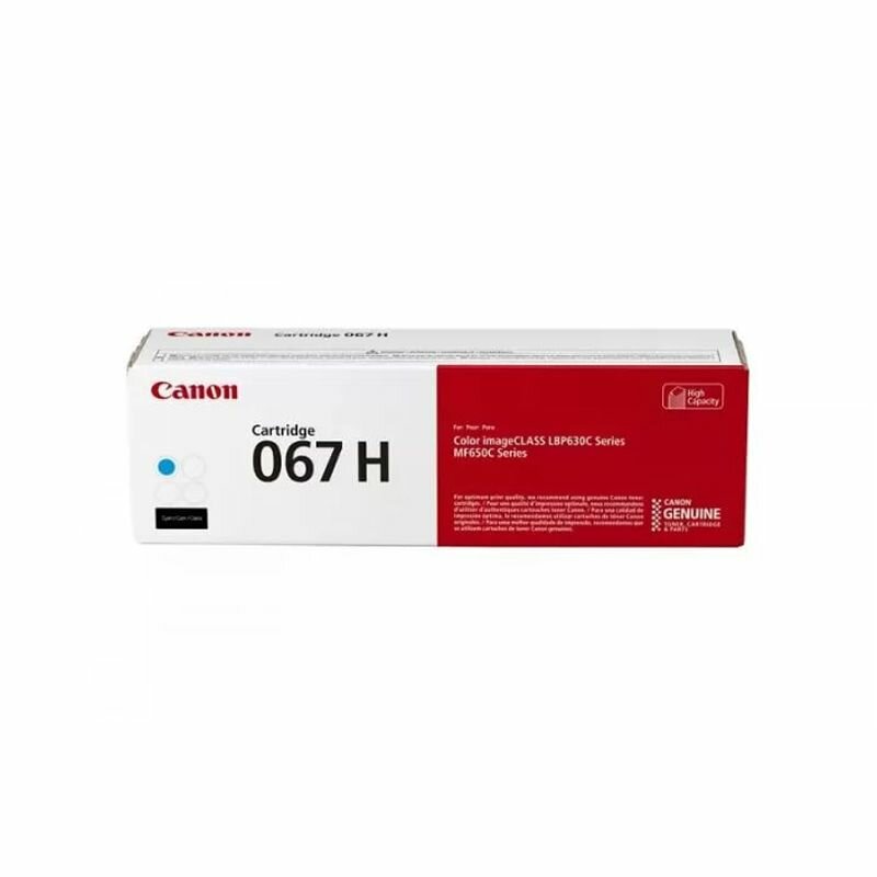 Тонер-картридж Canon 067H C голубой, 2400 стр, оригинальный