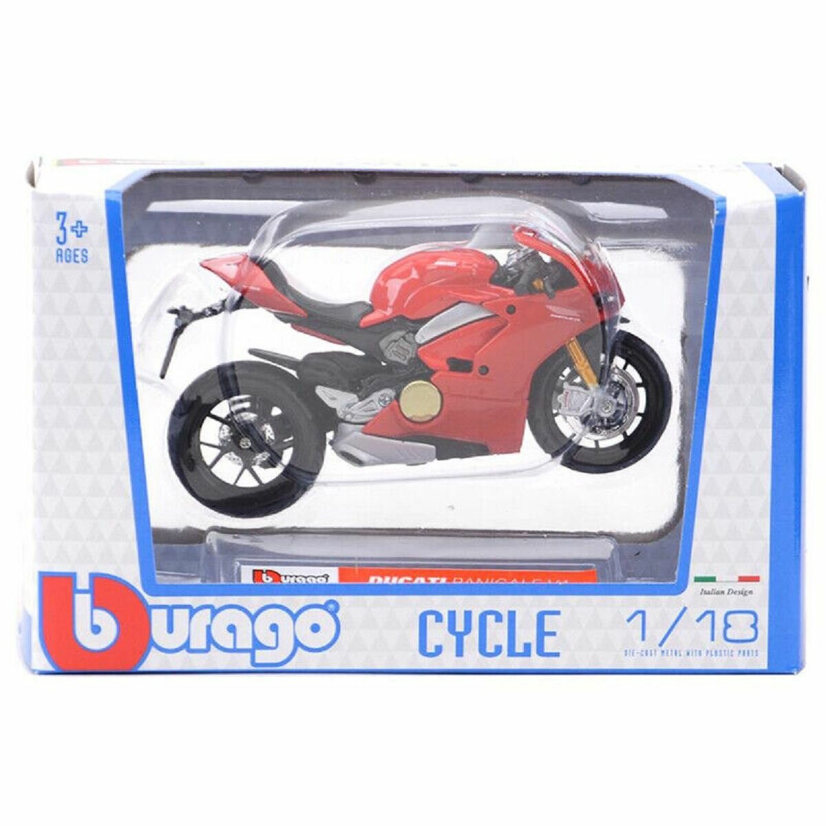 Мотоцикл Bburago Ducati Panigale V4 18-51080 1:18, красный