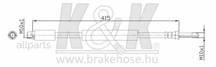 K&K FT0280 Шланг тормозной VOLKSWAGEN Crafter 30-35 Bus/Box/Chassis (2E) 2.5 TDI 04.06-