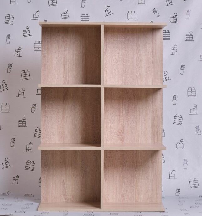 Стеллаж деревянный для книг и игрушек италия СТ-2, цвет Дуб Сонома, 74x112x30 см,