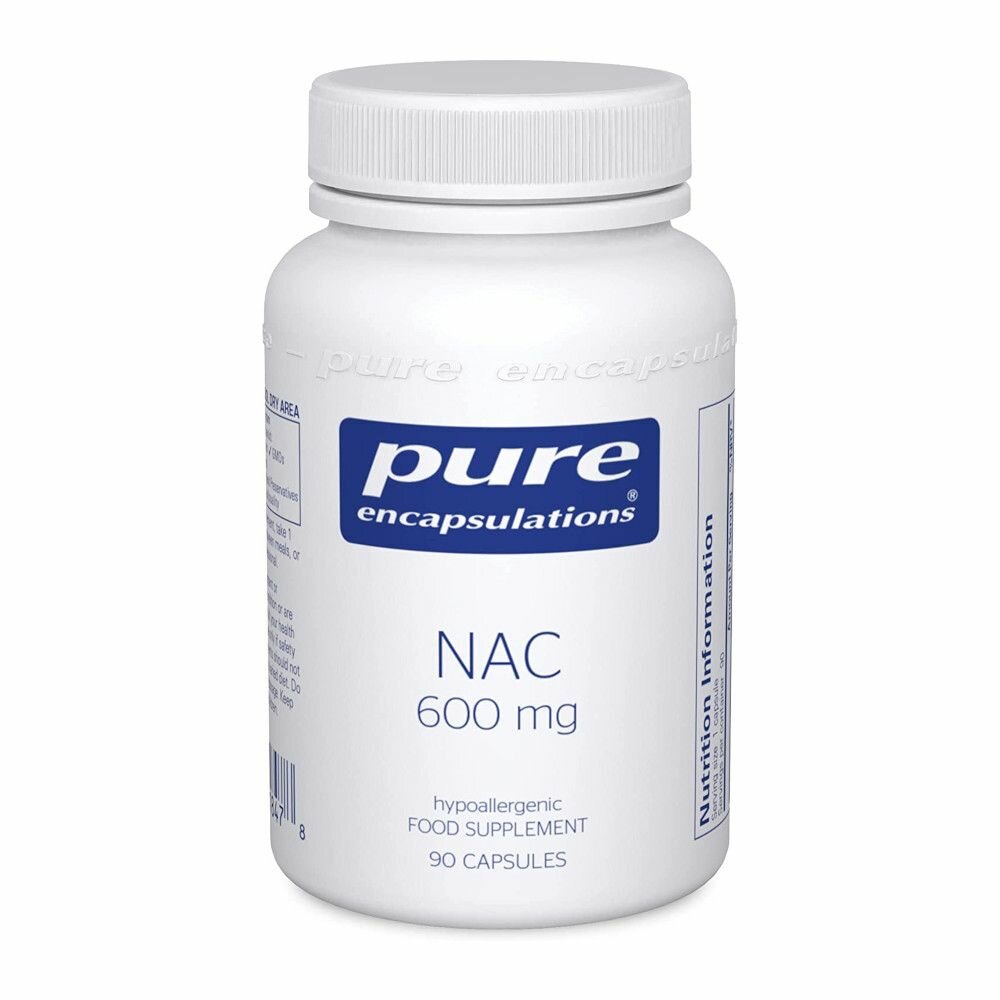 Pure Encapsulations, NAC, 600 мг, N-Ацетил-L-Цистеин, 90 капсул