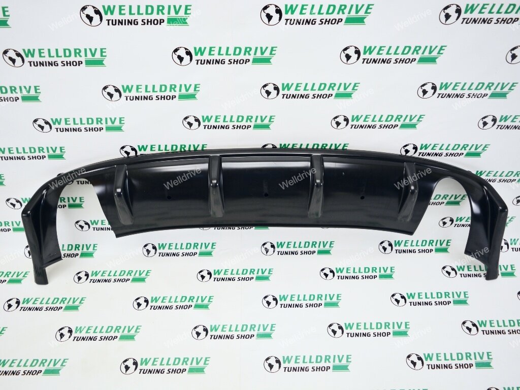 Диффузор Mitsubishi Lancer X 10 EVO низкая 2 трубы под покраску