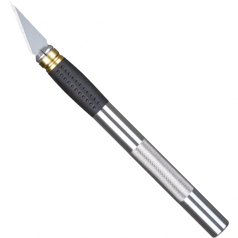 Нож-скальпель макетный TOPFORT 8.9 мм 6 сменных лезвий, 1960442