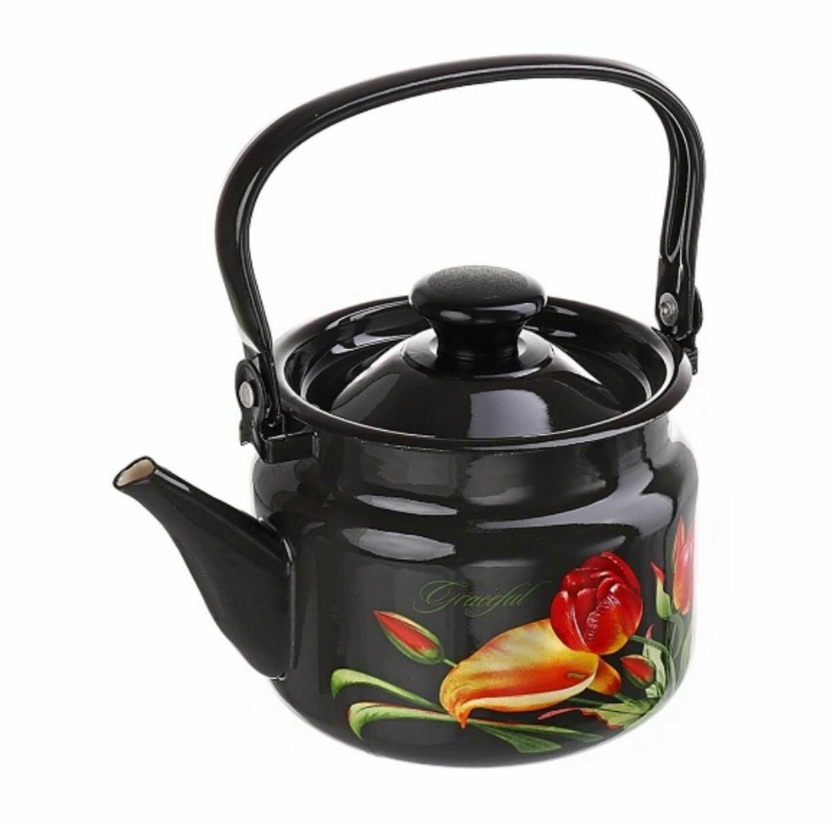 "Чайник Грациозный", 2 литра, эмалированный, КМЗ