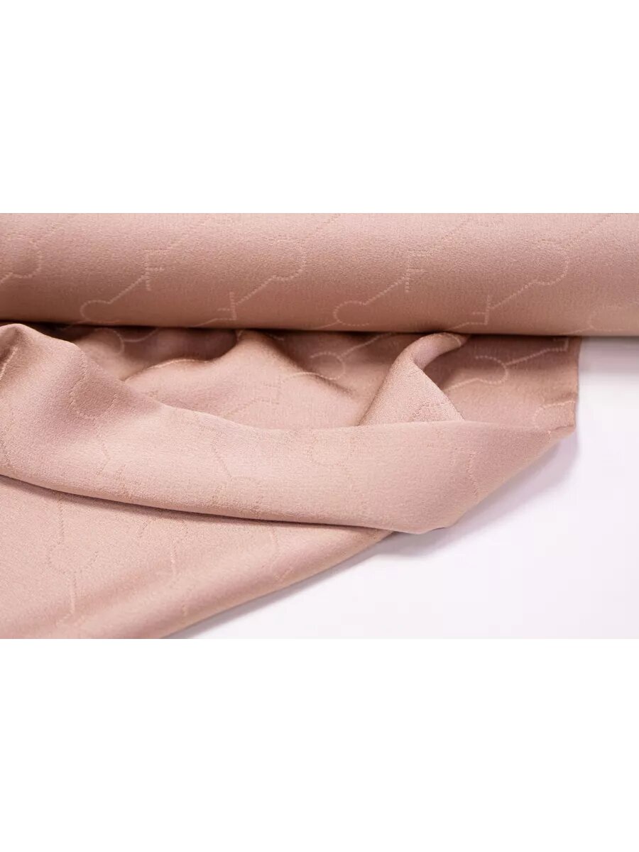 Ткань Кади с буквами розовая пудра