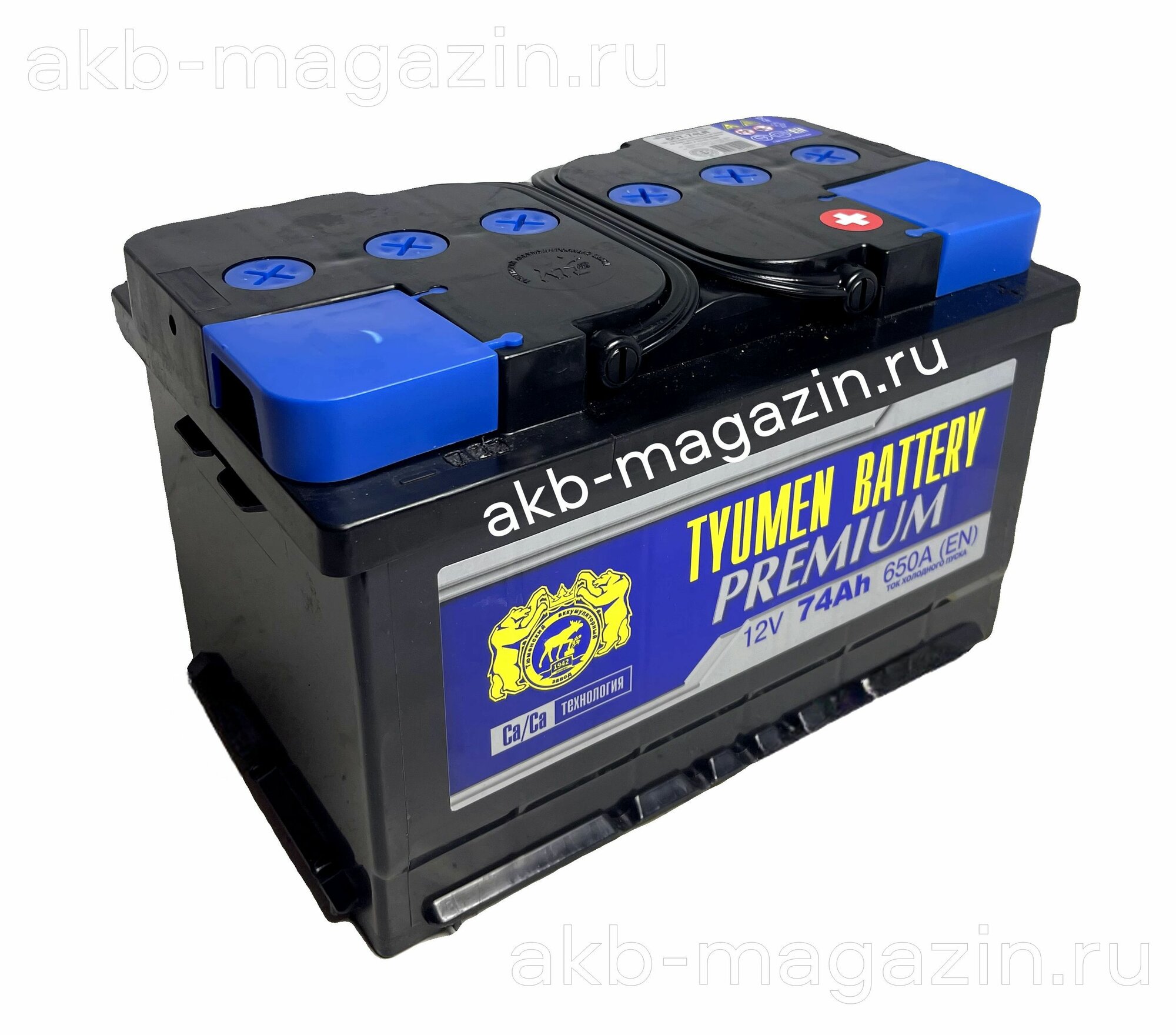 Аккумулятор автомобильный Тюмень PREMIUM 6СТ -74 Ач обратная полярность , низкая