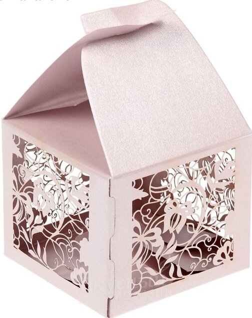 Бонбоньерка розовый жемчуг Резные цветы (Набор из 7 шт.)
