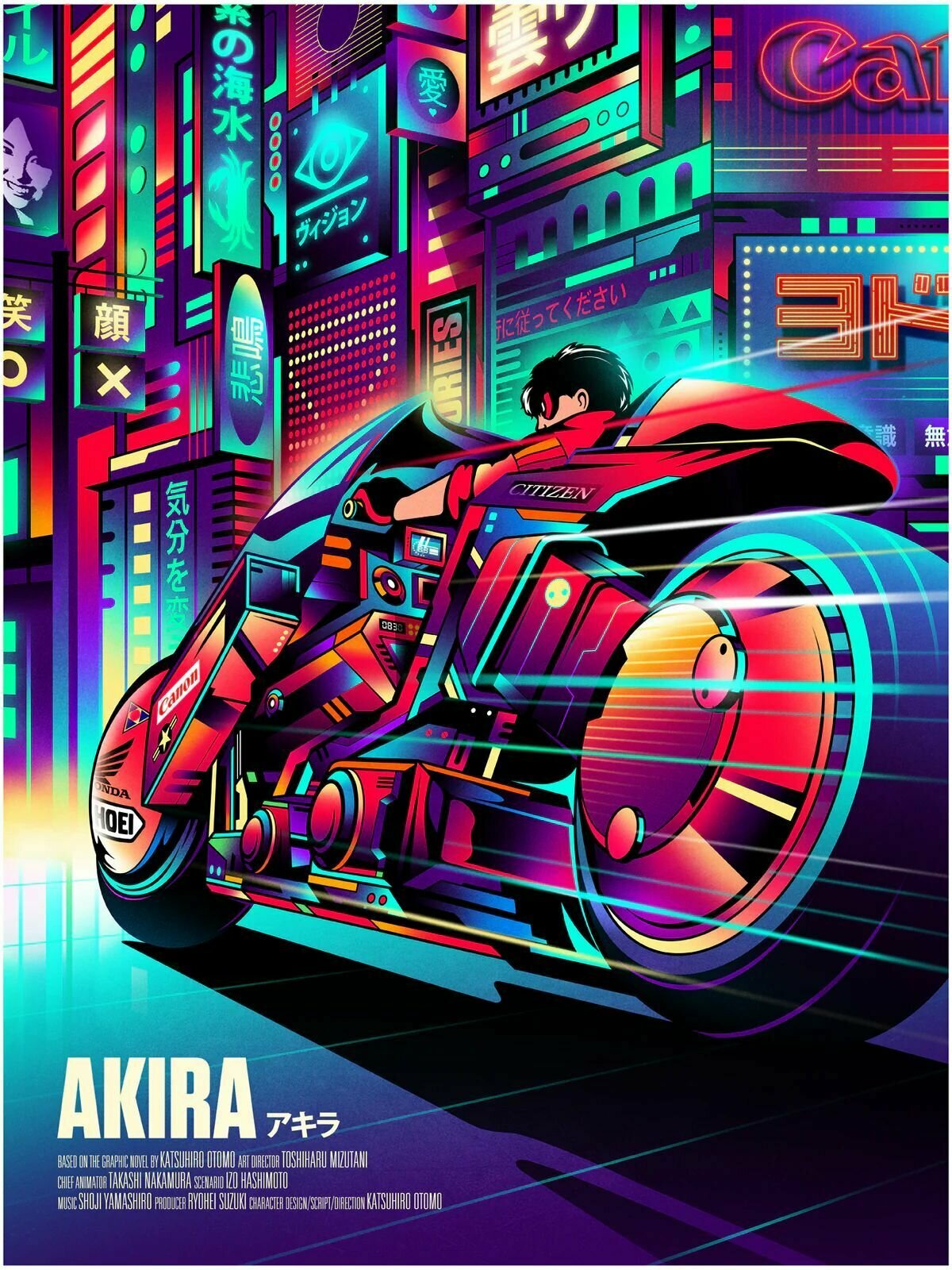 Лимитированный Постер Akira (150шт в мире Japanese Cyberpunk Hand-Numbered Limited) 61см x 45,5см, Оригинальный, Пронумерованный вручную из США, Аниме "Акира"