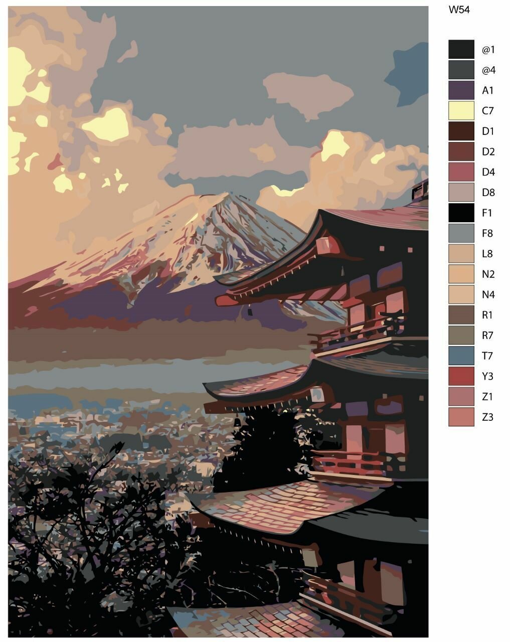 Картина по номерам W-54 "Горы Азии" 40х60