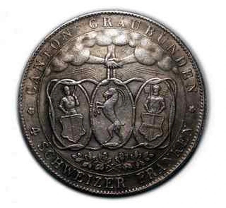 4 франка 1842 года, Граубюнден, Швейцария сувенирная копия монеты, нумизматика, деньги для коллекции
