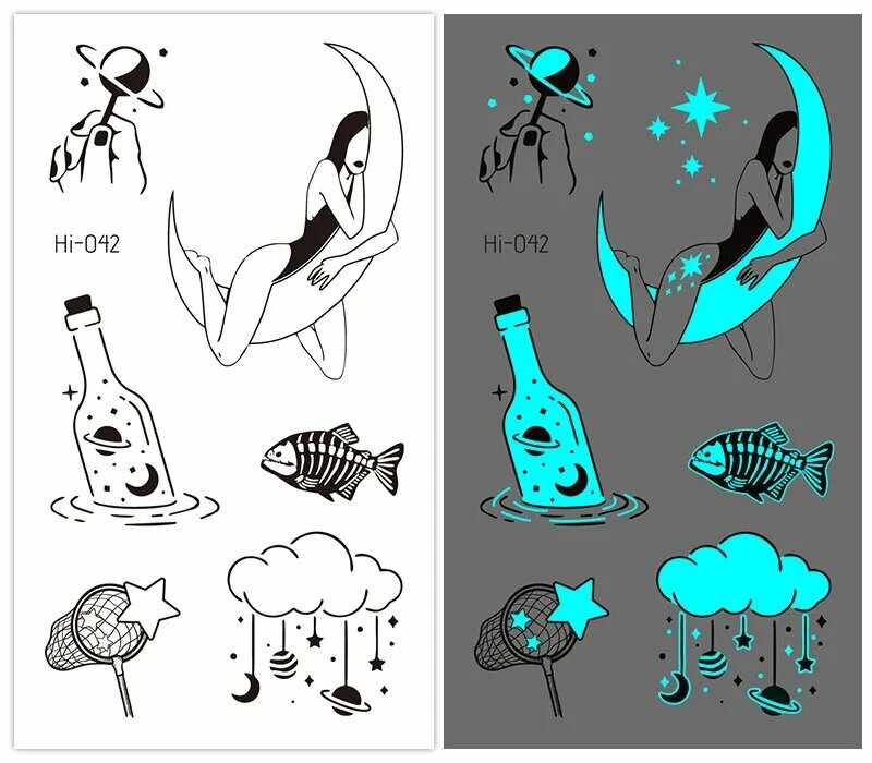 Светящиеся тату-наклейки Butterfly 1 шт Hi-042