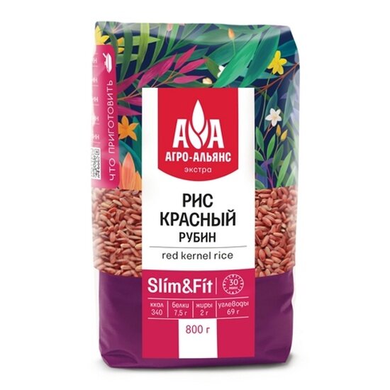 Рис красный рубин Агро-альянс Экстра 800 г