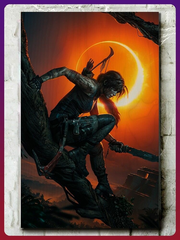 Картина интерьерная на дереве Игры Tomb Raider (Томб райдер, Лара Крофт, приключения, экшен, PS , Xbox, PC, Switch) - 62412365