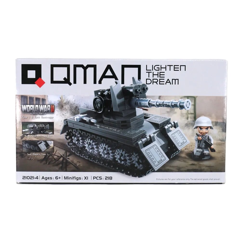 Конструктор Qman Военный танк 218 дет 6+ 21021-4