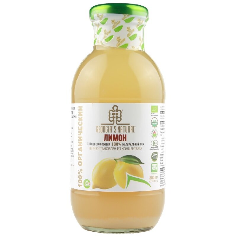 Сок GEORGIA'S NATURAL ORGANIC Лимонный холодного отжима /стекло/ 300мл
