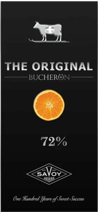 Шоколад BUCHERON THE ORIGINAL горький шоколад с кусочками апельсина /картон/ 90г