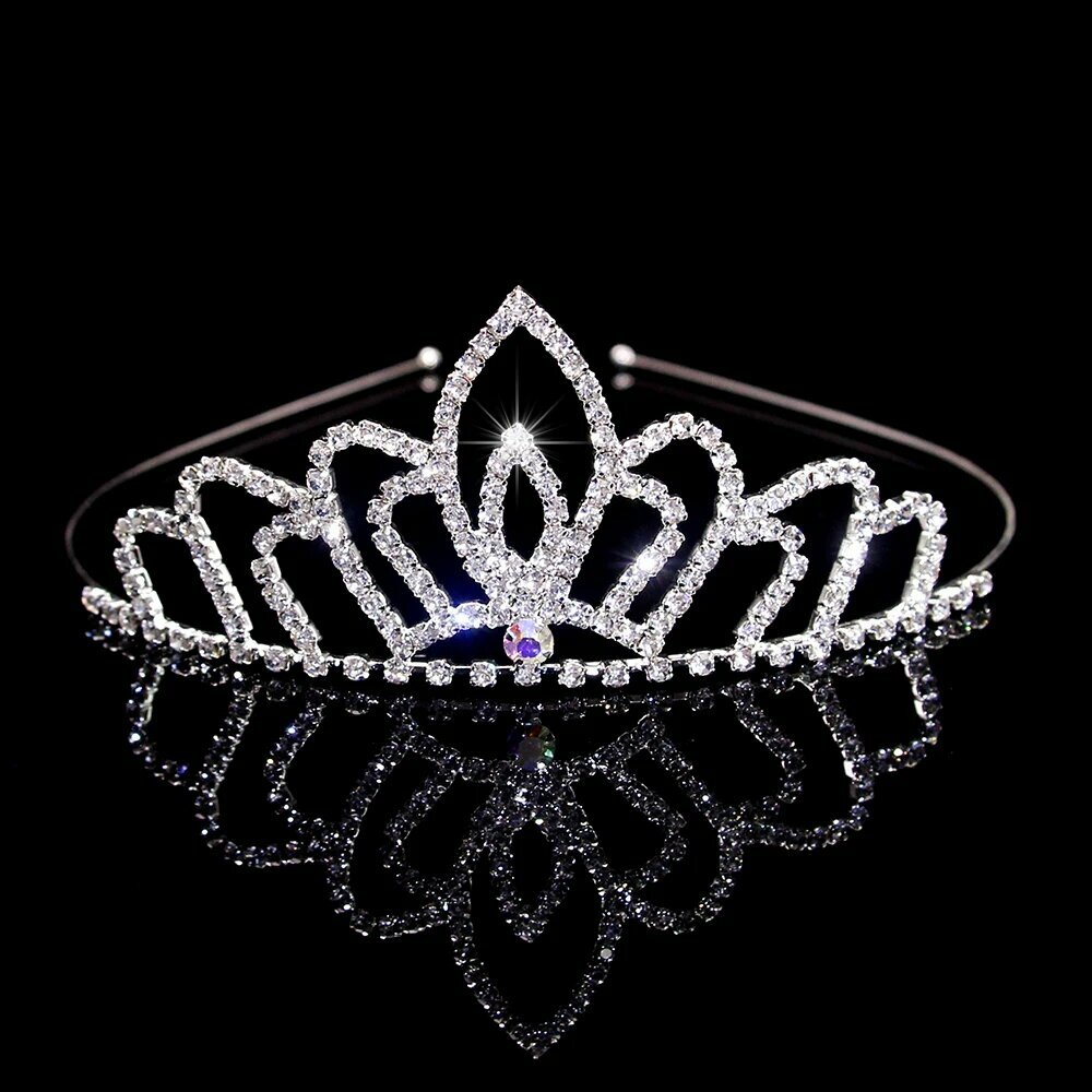 Корона для волос с горным хрусталем, Metal color: HG167