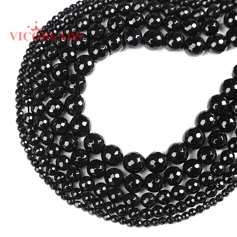 Бусины из черного оникса Verkadebeads 4-12 мм 8mm about 46pcs