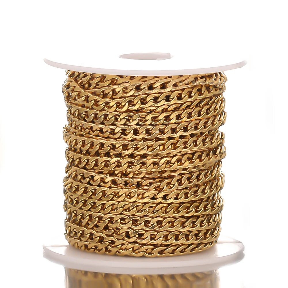 Кубинские цепи из нержавеющей стали Semitree 2 метра gold color