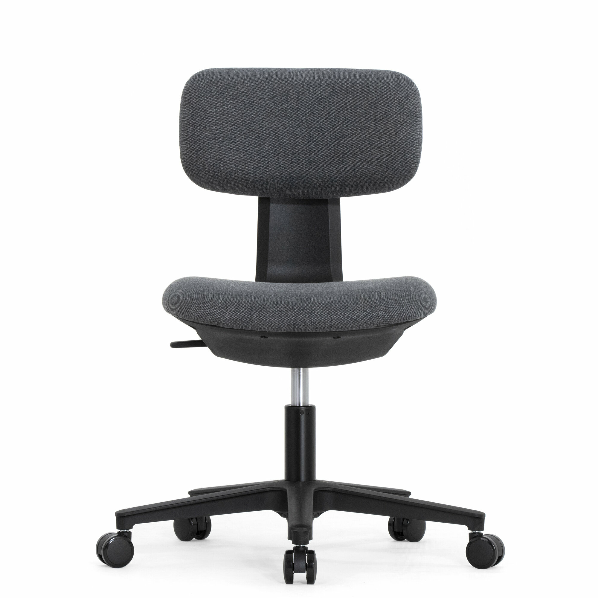 Стул мобильный Falto Rookie plus (поворот спинки, ткань, каркас чёрный, темно серый)