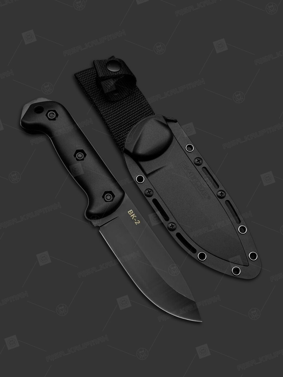 Нож Ka-Bar BK2, с фиксированным клинком, туристический/охотничий, чёрный