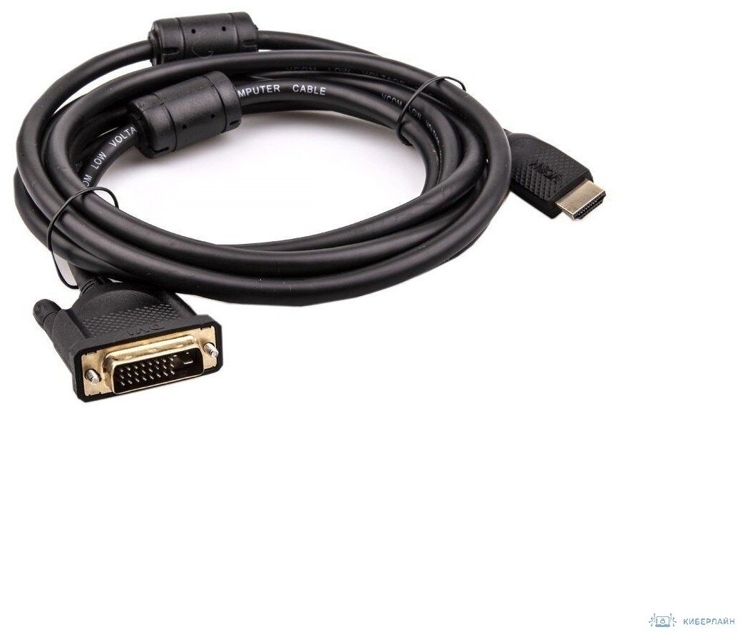 Кабель HDMI AM/DVI(24+1)M, 3м, CU, 1080P@60Hz, 2F, VCOM (1/40)