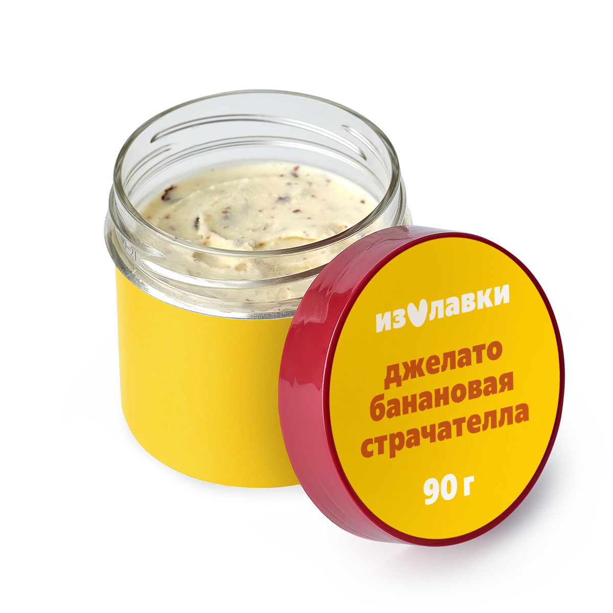 Мороженое Из Лавки "Банан-Страчателла", сливочное, в банке, 90 г