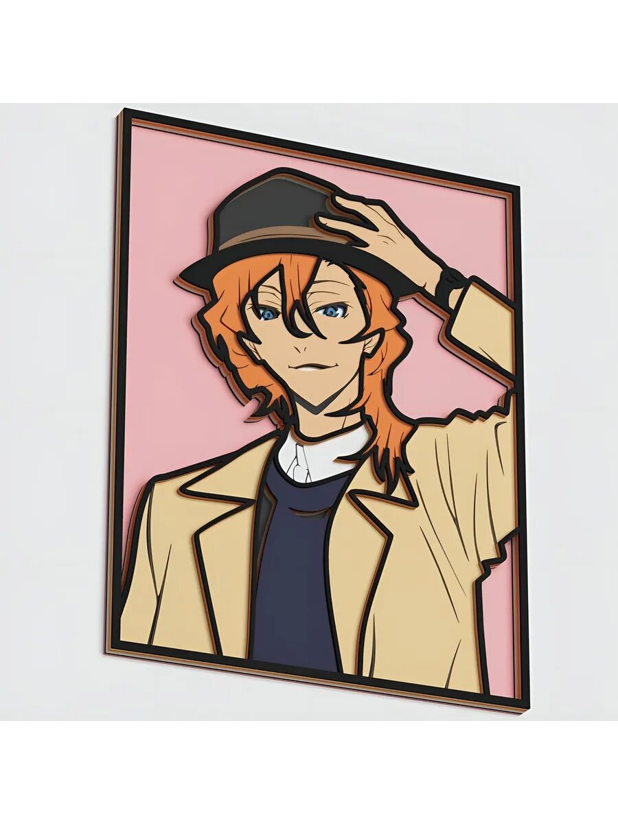 3D Картина по номерам из дерева Чуя Накахара, 38x50 см