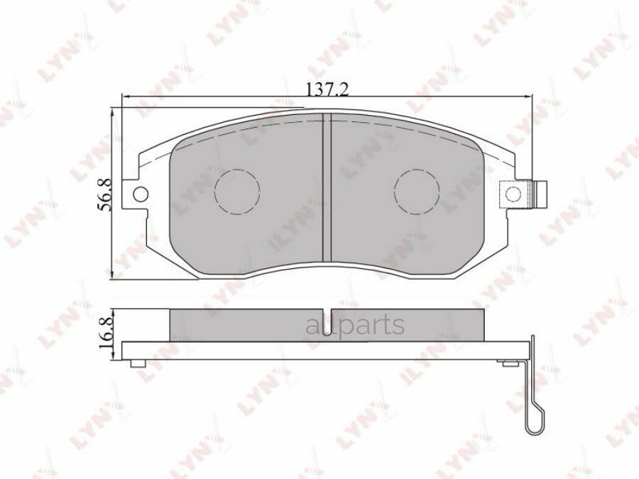 LYNXAUTO BD7101 колодки тормозные ПЕР SUBARU FORESTER(SF/SG) 02-/IMPREZA II (TOK) 1.6-2.0 00-/LEGACY 03-