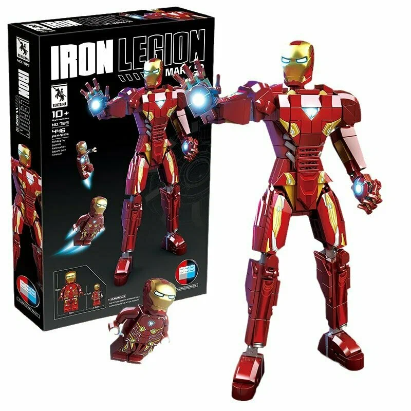 Конструктор "Железный человек" 466 деталей, пластик, красный,