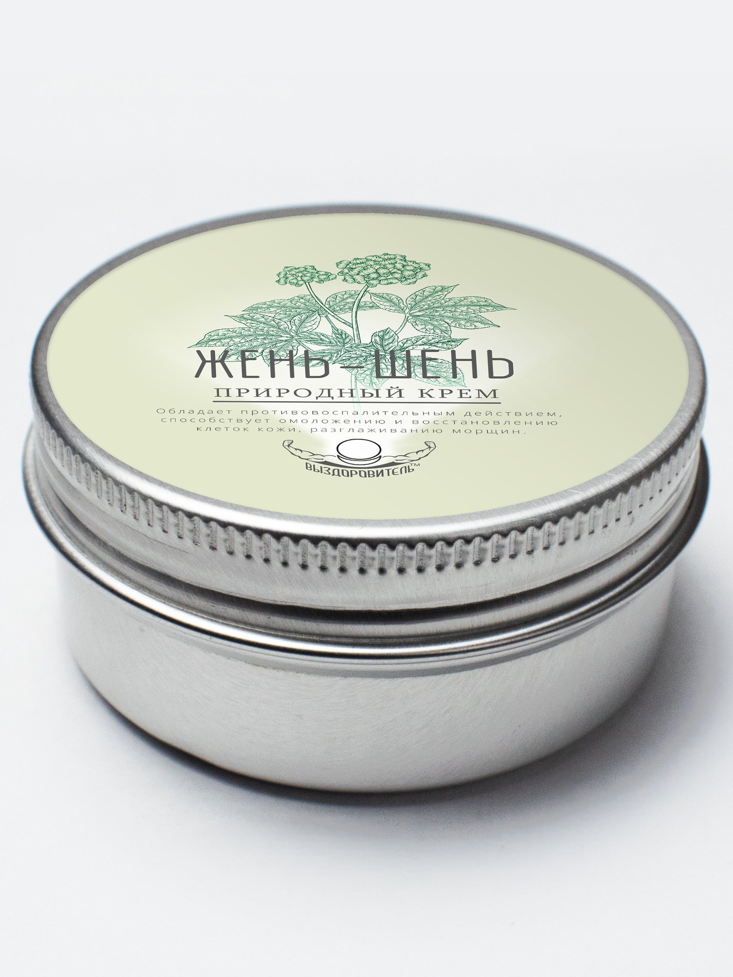 Крем Природный Жень-шень, 50 г, Выздоровитель, способствует омоложению и восстановлению клеток кожи, обладает противовоспалительным действием